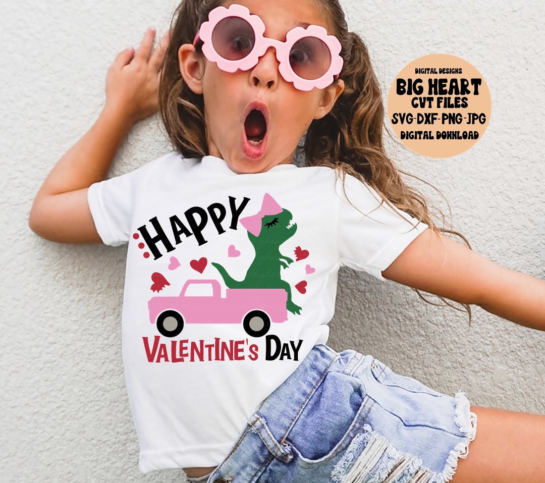 Valentine Dinosaur Svg Png Jpg Dxf Dinosaur Girl Valentine - Etsy