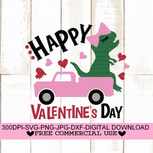 Valentine Dinosaur Svg, Png, Jpg, Dxf, Dinosaur Girl Valentine Svg ...
