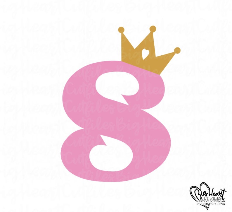 8th Birthday Girl Svg,Png,Jpg,Dxf 8th Birthday Princess Svg,Eighth ...