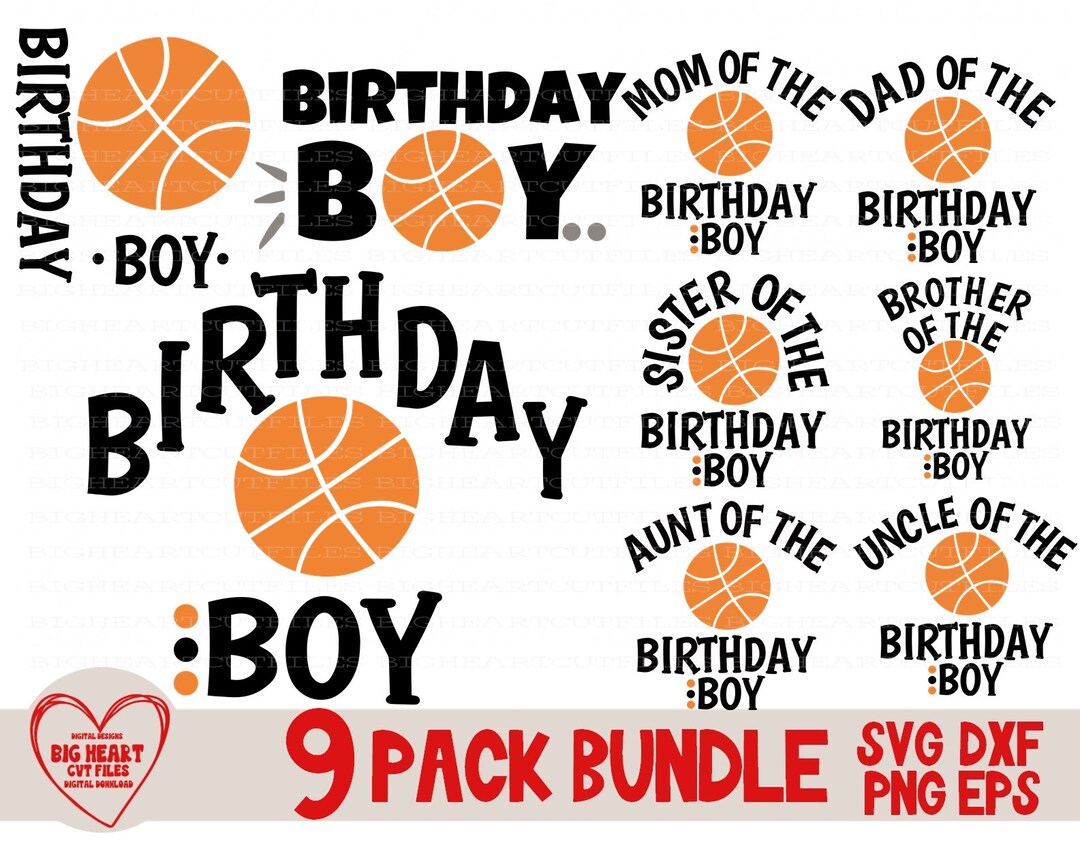 Basketball Svg Bundle, Basketball Birthday Svg, Png, Dxf, Eps ...