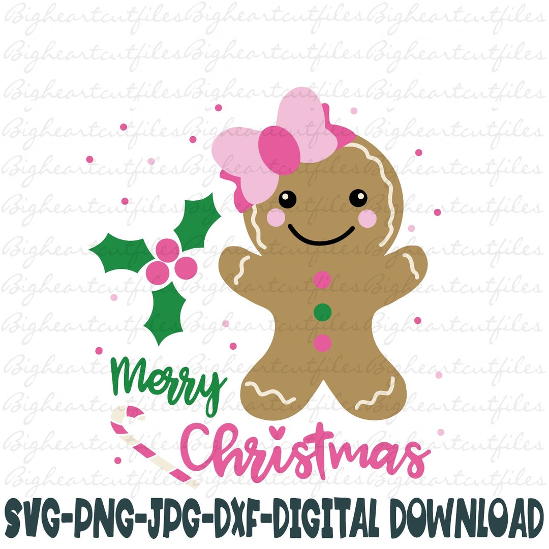 Gingerbread Girl Svg Png Jpg Dxf Kids Christmas Svg Merry - Etsy