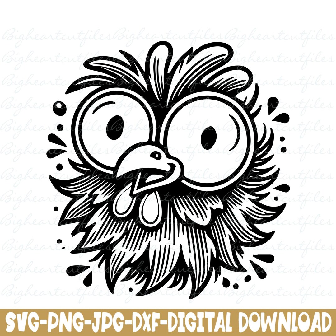 Cute Chicken Svg Png Jpg Dxf Rooster Chick Silhouette and Cricut Cut ...