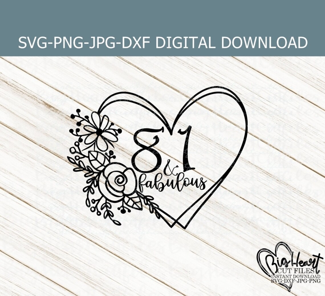 81 and Fabulous Svg Png Jpg dxf 81st Birthday Svg | Etsy