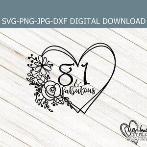 81 and Fabulous Svg Png Jpg dxf 81st Birthday Svg | Etsy