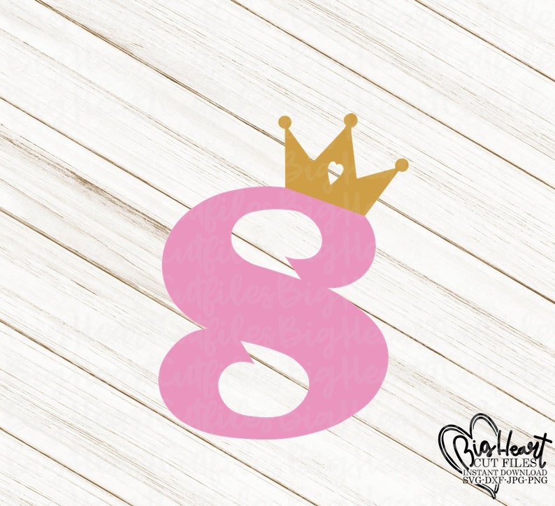 8th Birthday Girl Svg,Png,Jpg,Dxf 8th Birthday Princess Svg,Eighth ...