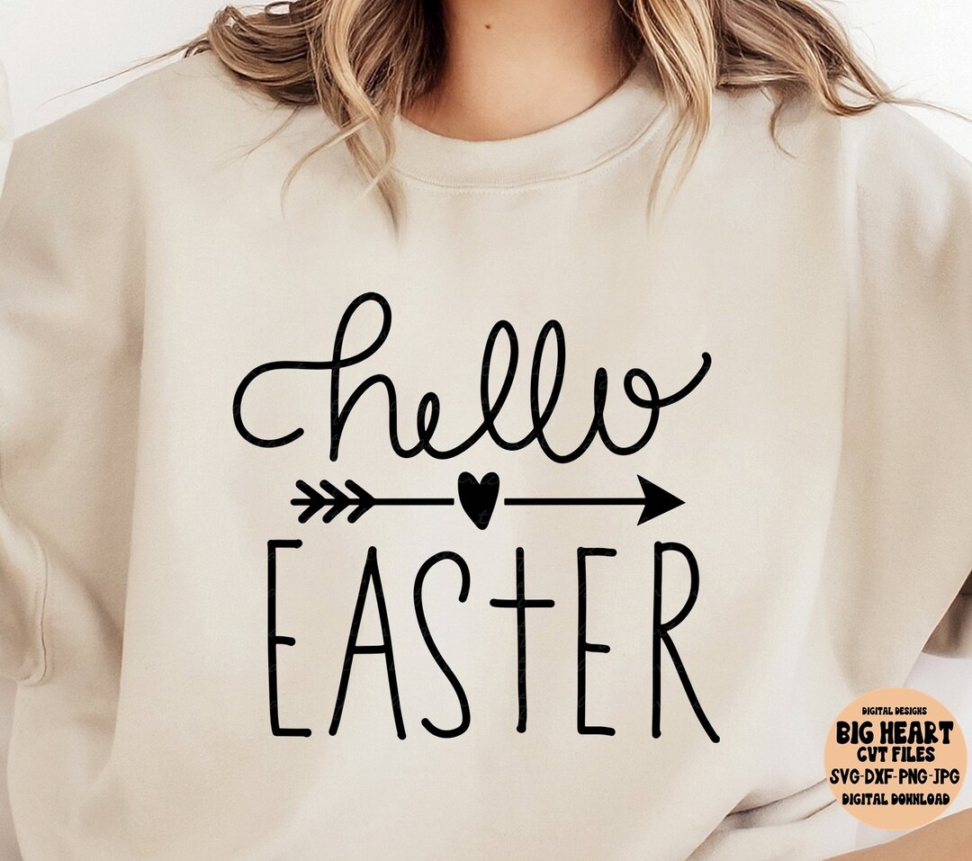 Hello Easter Svg, Png, Jpg, Dxf, Easter Svg, Easter Basket Svg, Door ...