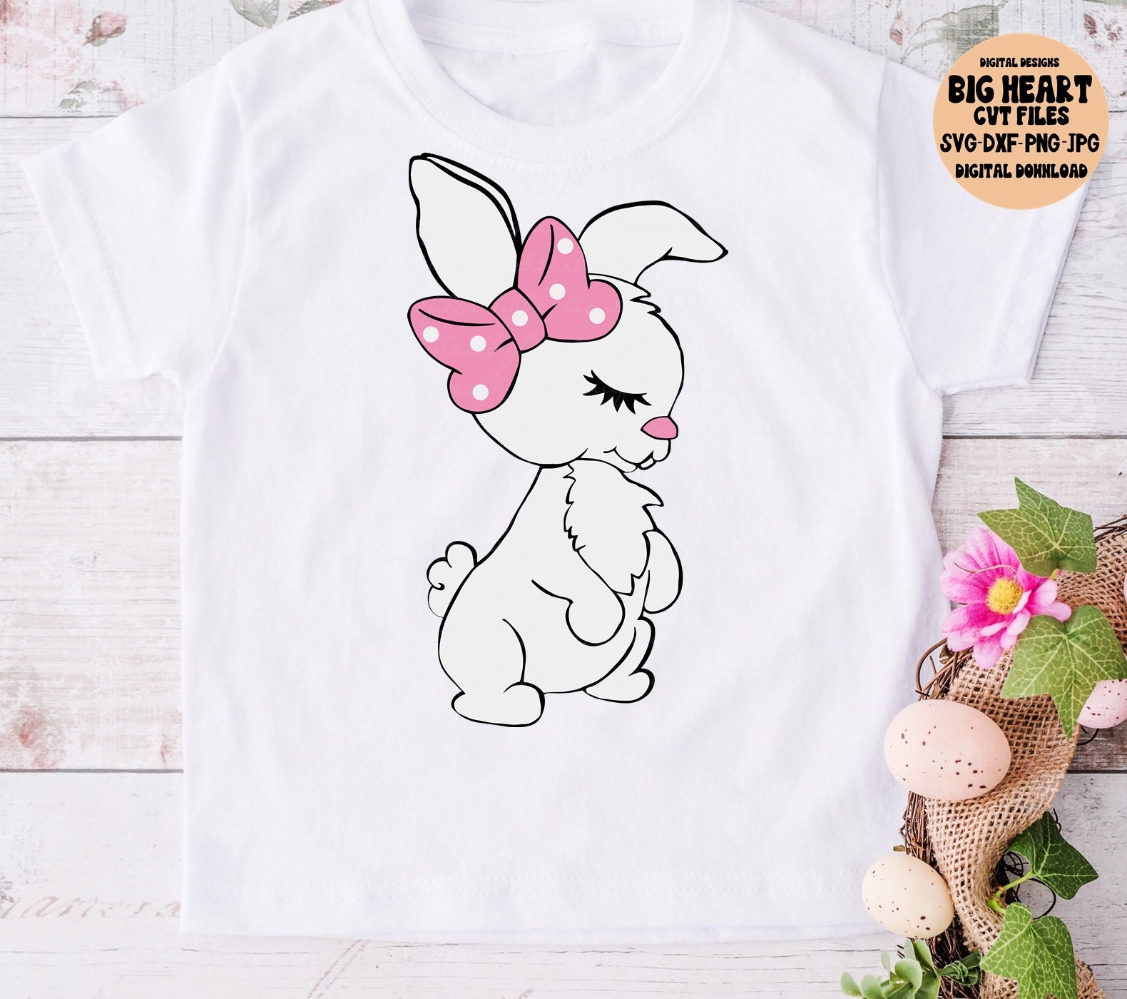 Easter Bunny Svg Png Jpg Dxf Easter Svg Cute Bunny With - Etsy