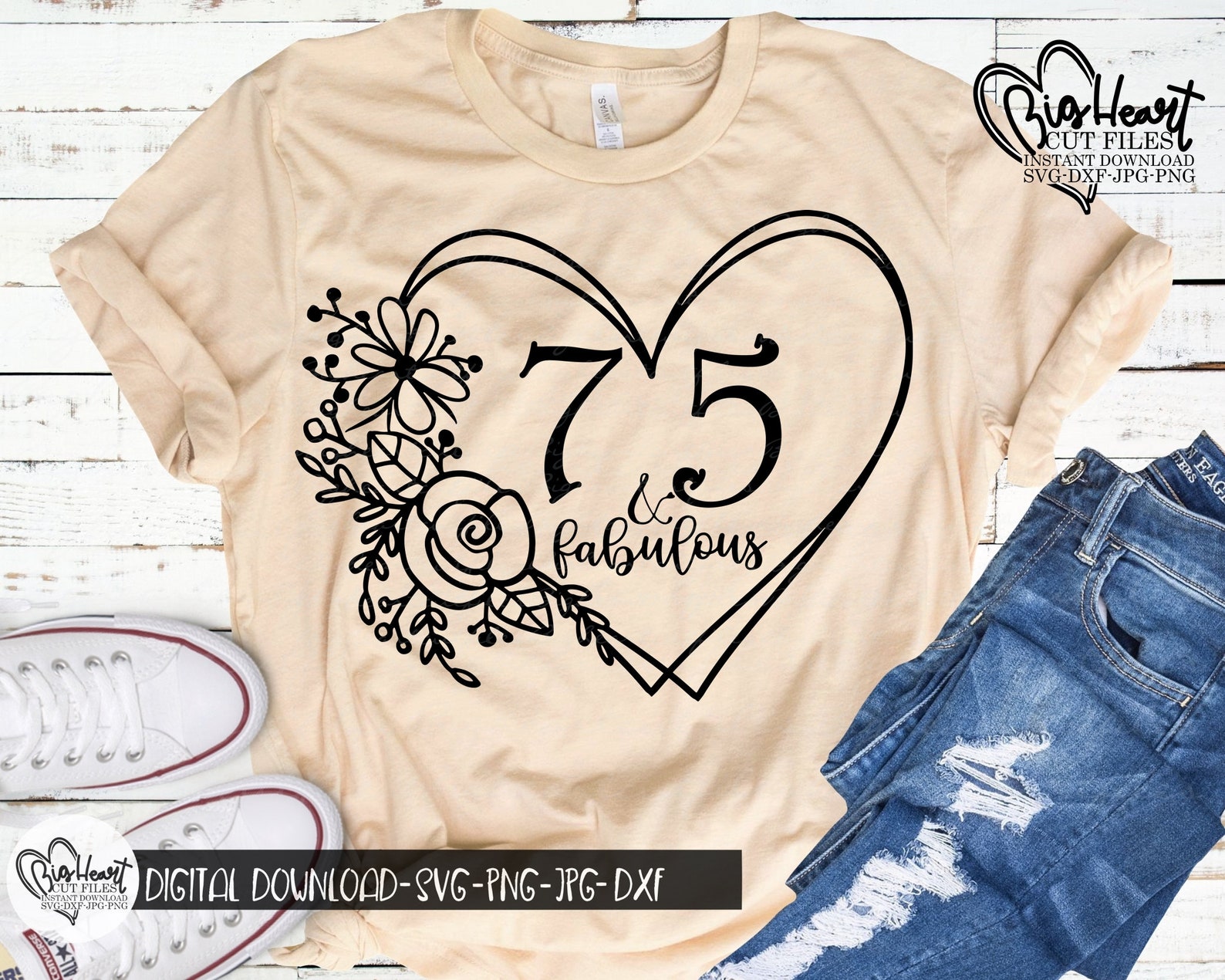 75 and Fabulous Svg Png Jpg dxf 75th Birthday Svg - Etsy