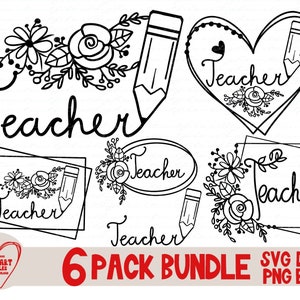 Teacher Svg Bundle,teacher Svg, Png, Dxf, Eps,teacher Life Svg, Back to ...