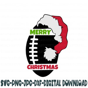 Football Santa Svg,football Svg Files,football With Santa Hat,merry ...