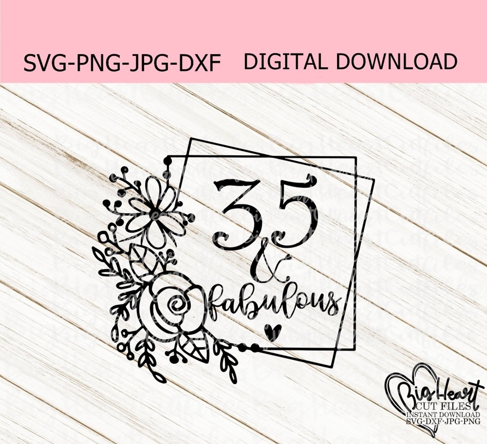 35 and Fabulous Svg Png Jpg dxf 35th Birthday Svg | Etsy