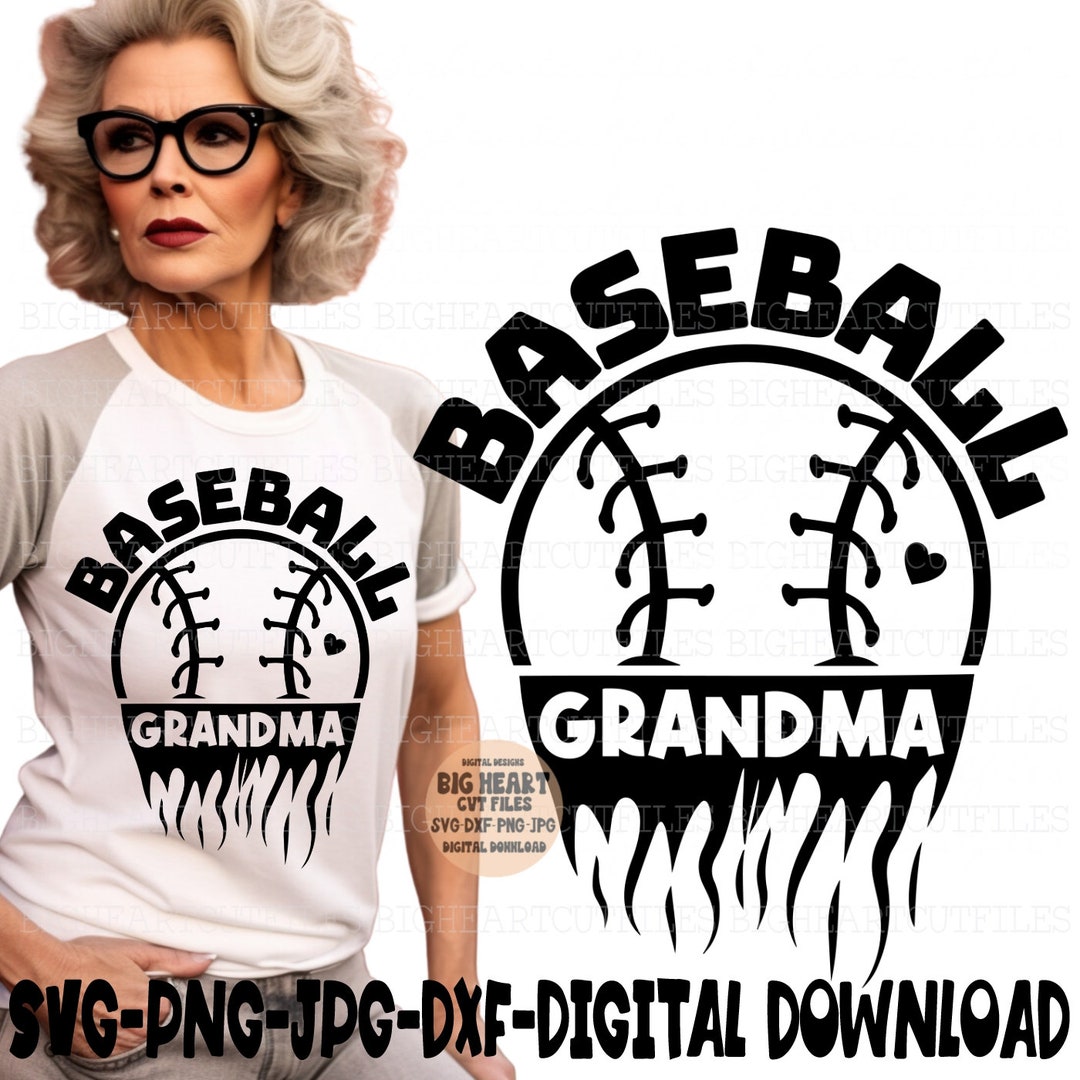 Baseball Grandma Svg Png Dxf Baseball Ball Sports Design Silhouette