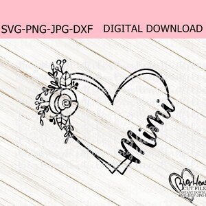 Mimi Heart Svg Png Jpg Dxf Mother's Day Svg Mimi Svg - Etsy