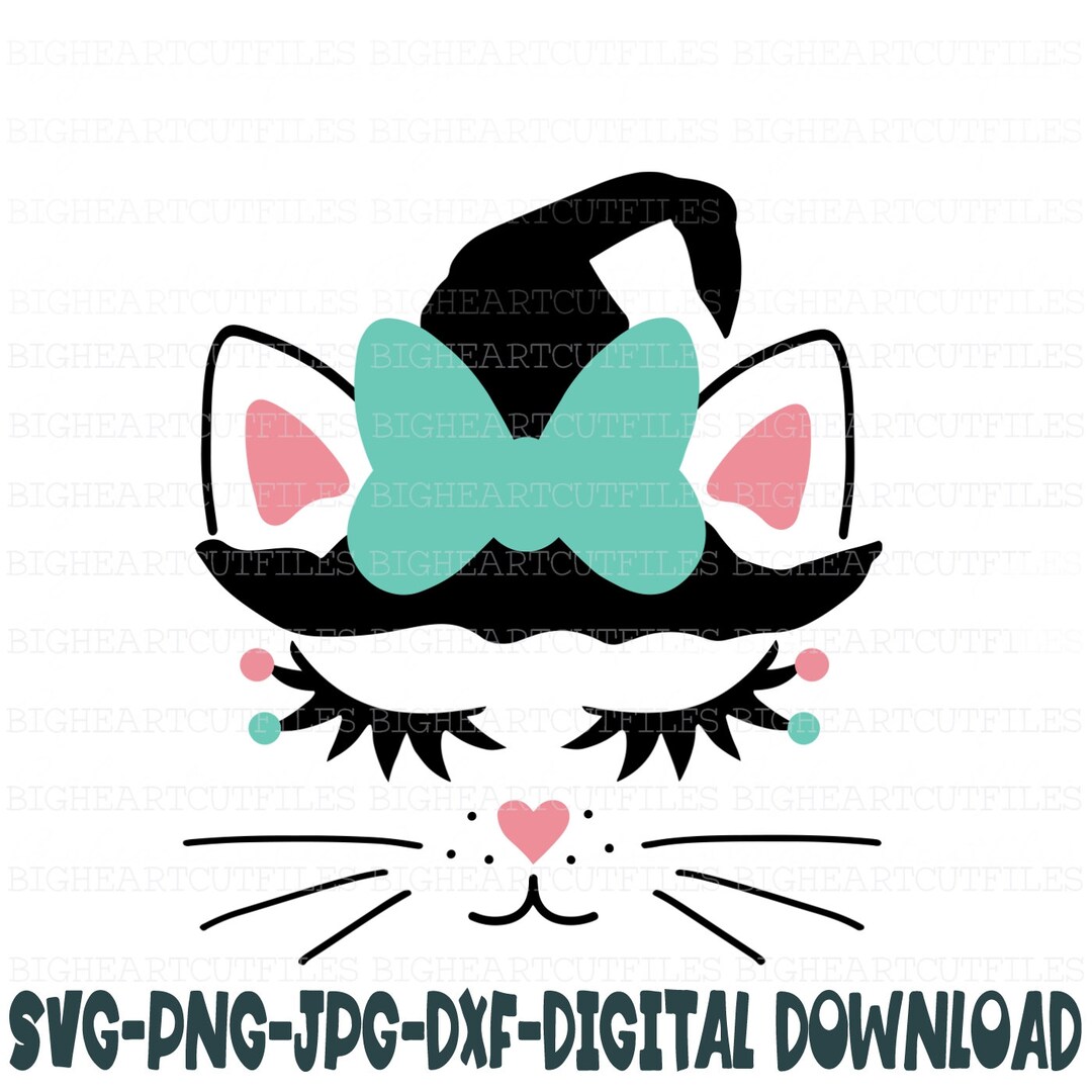Halloween Cat Svg, Png, Jpg, Dxf, Witch Cat Svg, Silhouette, Cricut ...