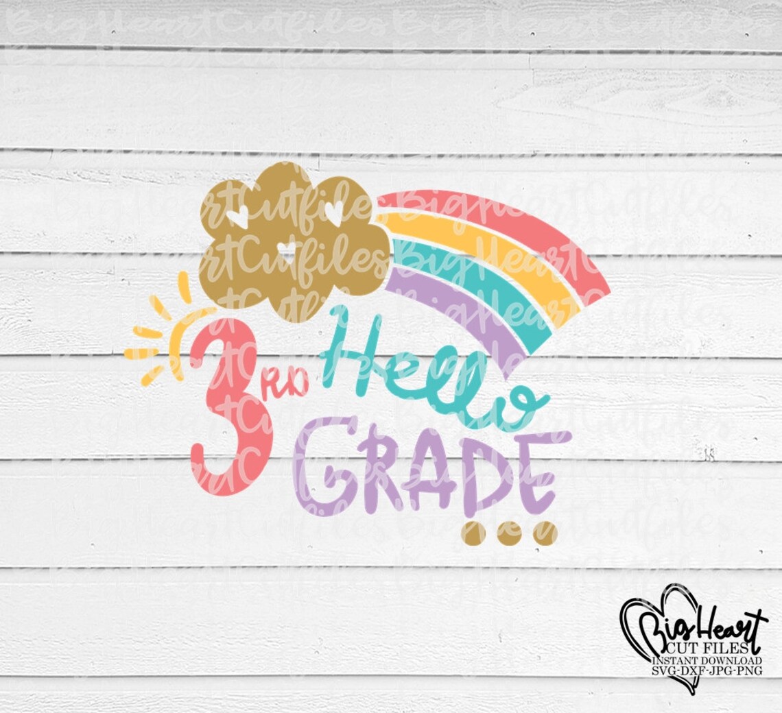 Hello 3rd Grade Svgpng Jpg Dxf Back to School Svg Hello - Etsy