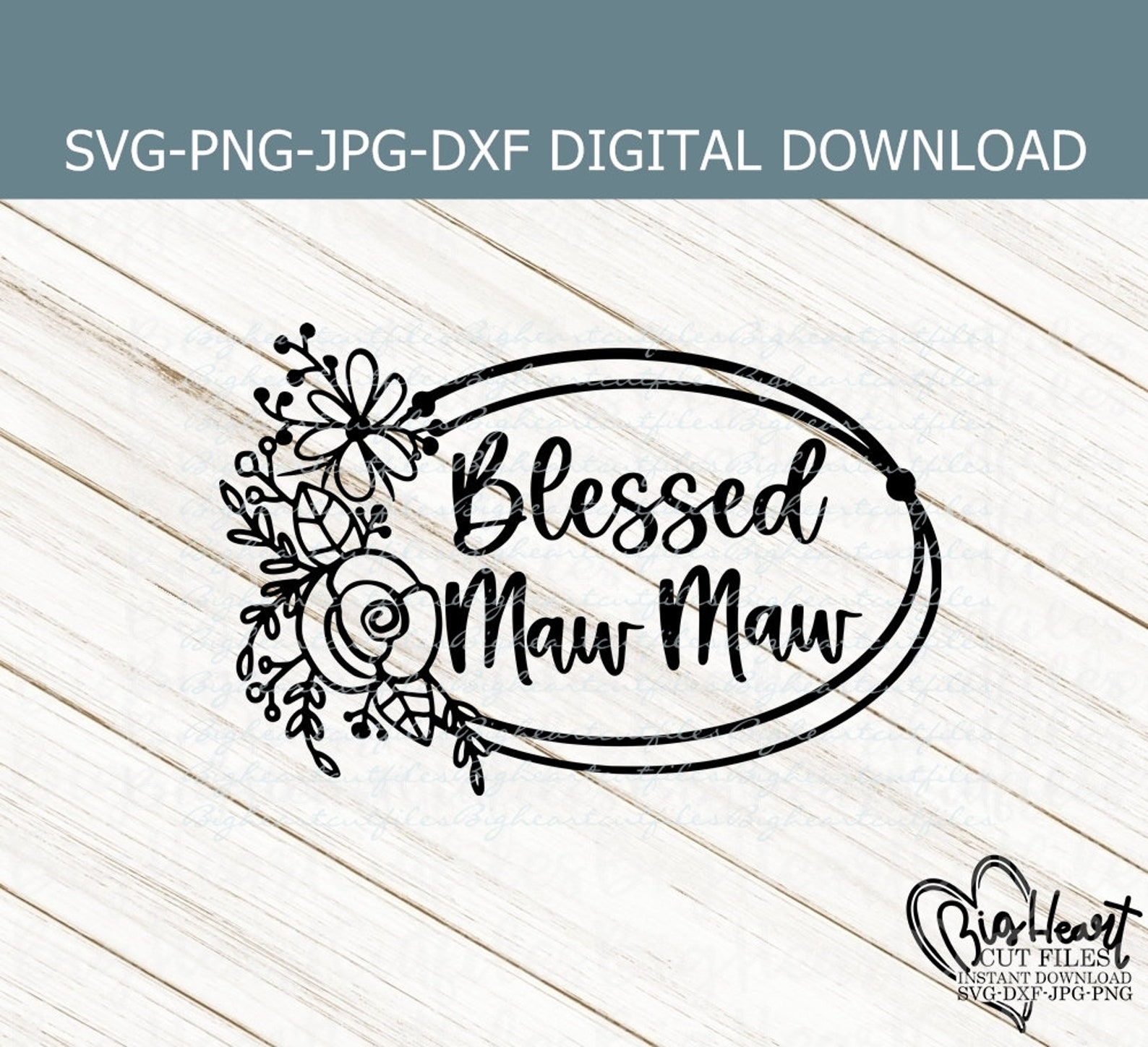 Blessed Maw Maw Svg Png Jpg Dxf Maw Maw Svg Mawmaw Shirt - Etsy