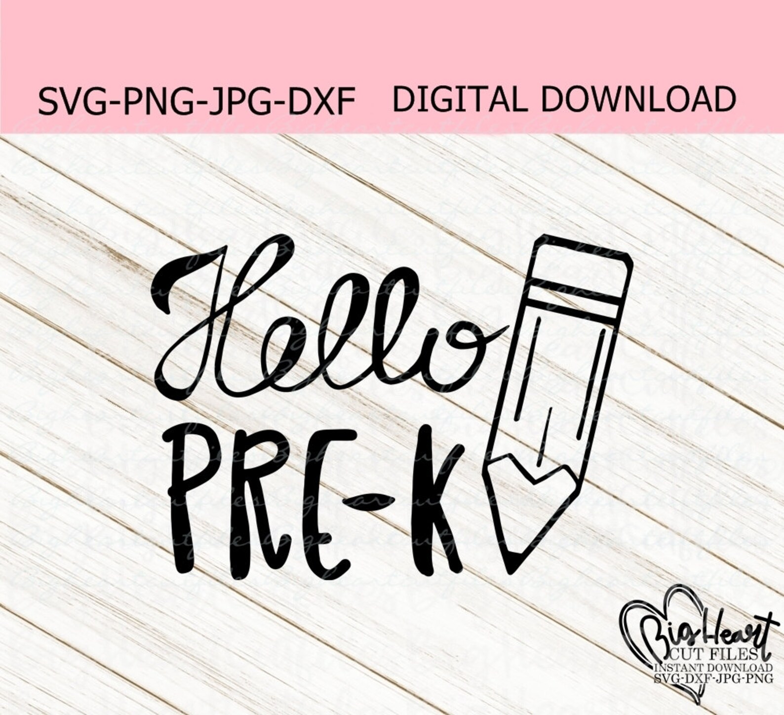 Hello Pre-k Svg Png Jpg Dxf Girl Boy Pre-k Svg Teacher - Etsy