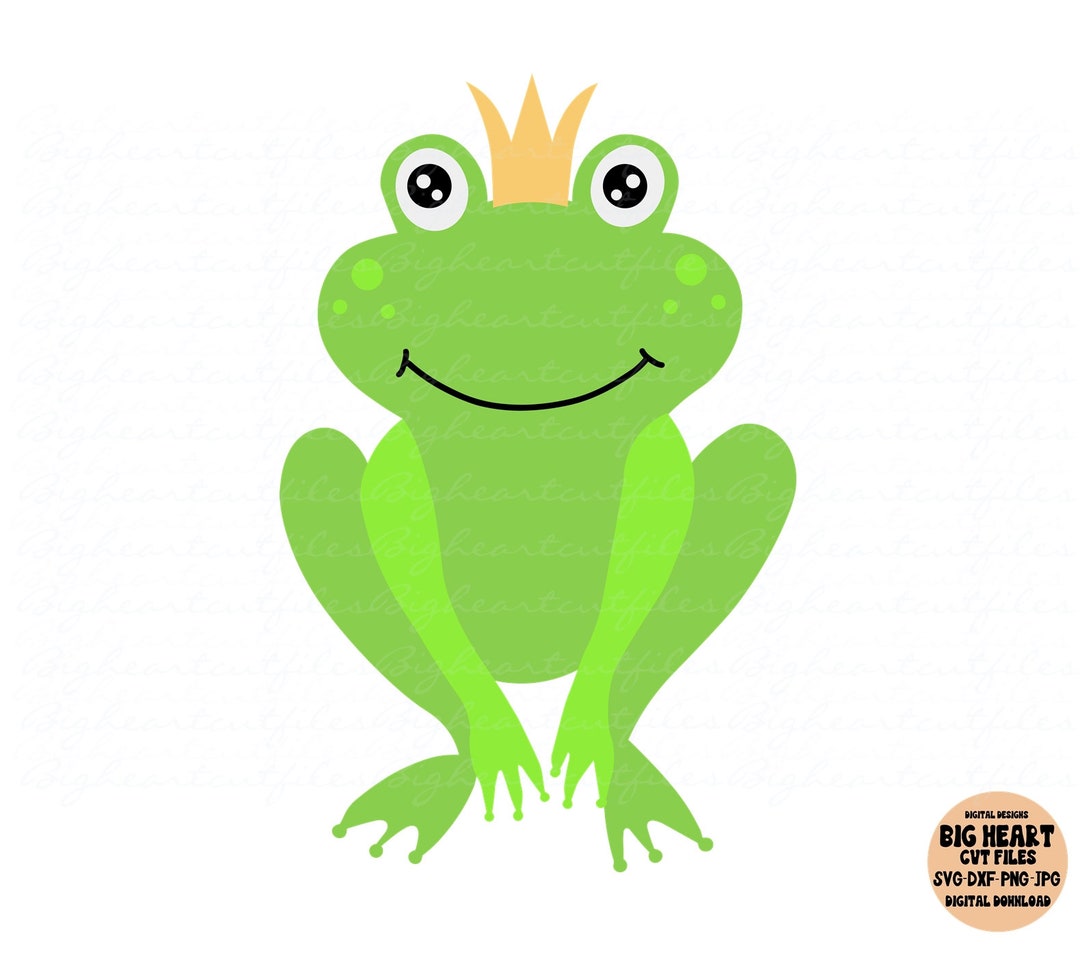Cute Frog Svg, Png, Jpg, Dxf, Frog With Crown Svg, Frog Prince Svg ...