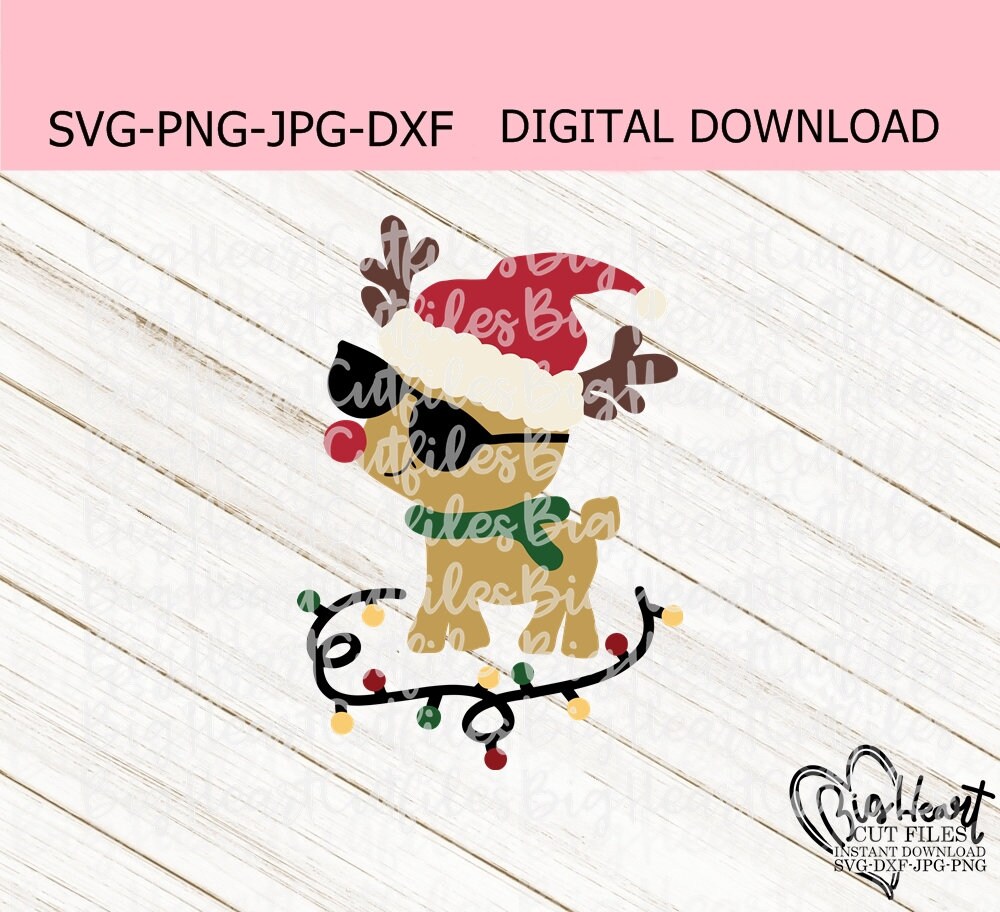 Santa Reindeer Svg Png Jpg Dxf Christmas Reindeer Svg - Etsy