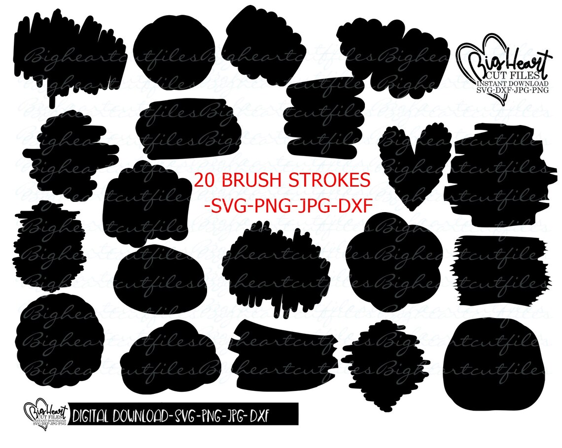 Paint Brush Stroke Svg Dxf Png Jpg Paint Brush Stroke Svg | Etsy