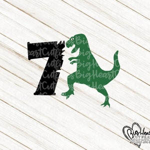 7th Birthday Dinosaur Svg, Png, Jpg, Dxf, Dinosaur Birthday Shirt ...