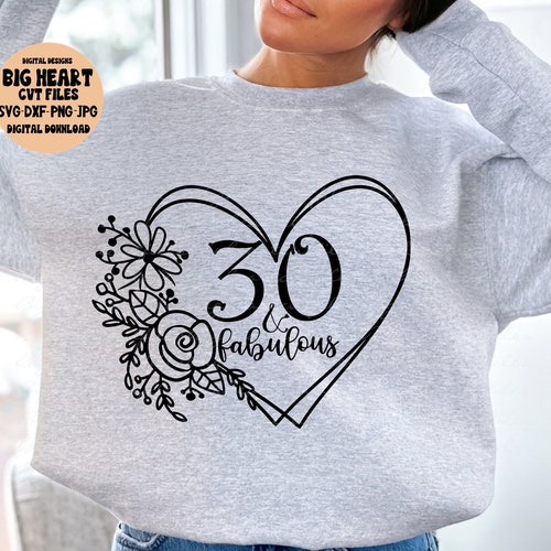 30 and Fabulous Svg Png Jpg dxf 30th Birthday Svg - Etsy