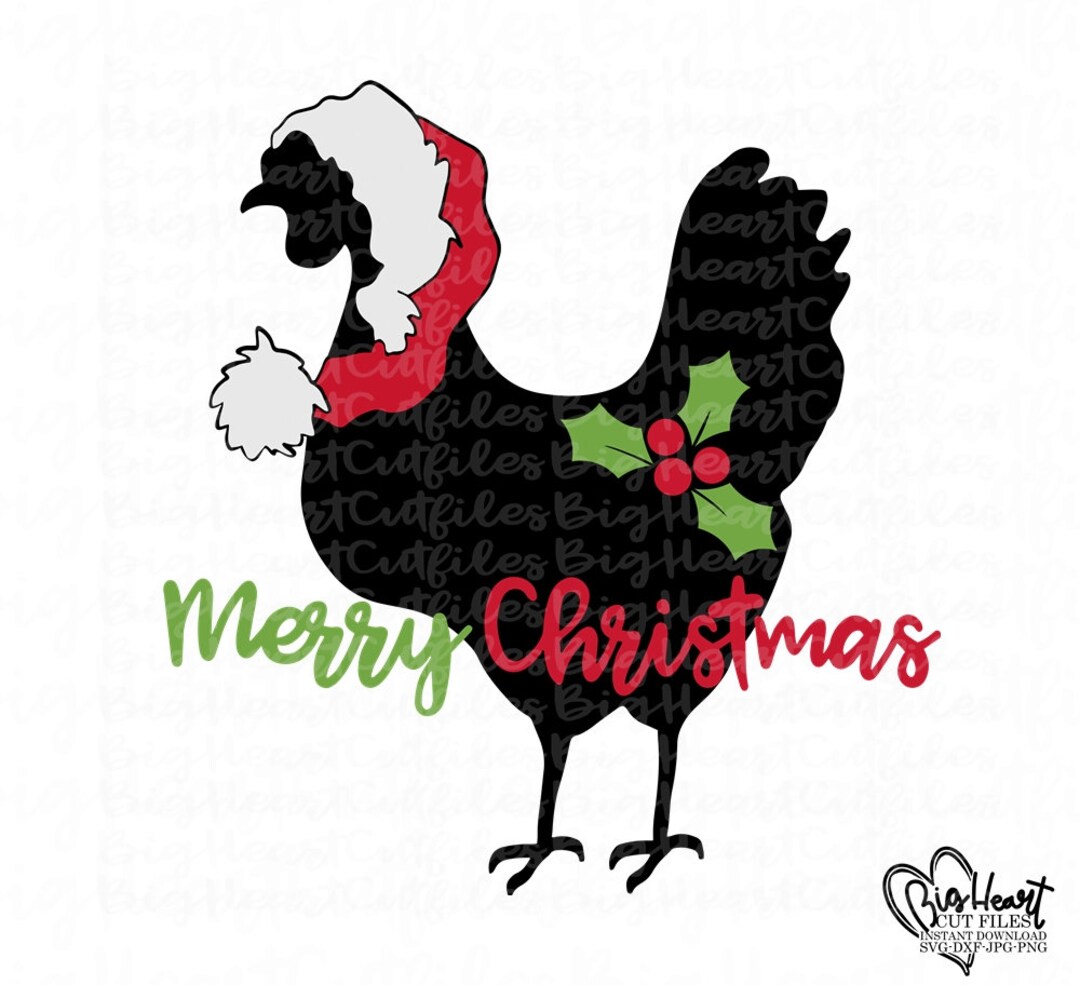 Christmas Chicken Svg,santa Chicken Svg,chicken With Santa Hat Svg,farm ...