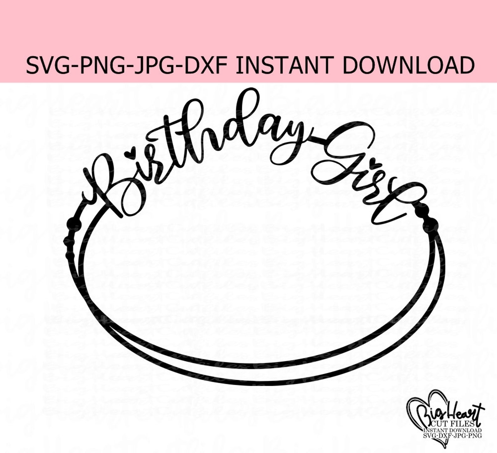 Birthday Girl Monogram Frame Svg Png Jpg Dxf Monogram | Etsy