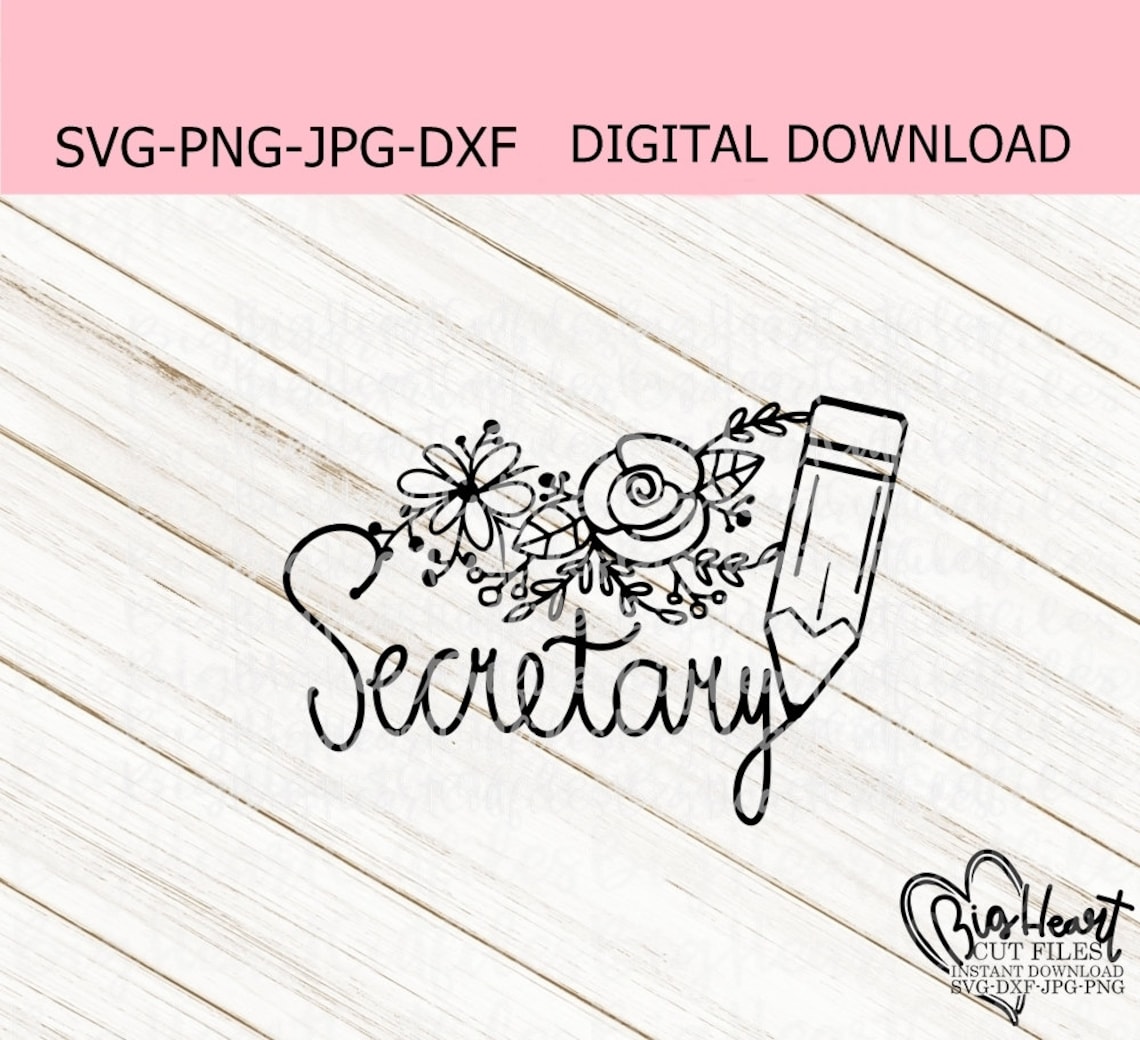 Secretary Svg Png Jpg Dxf Secretary Cut File Silhouette - Etsy Canada