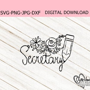 Secretary Svg Png Jpg Dxf Secretary Cut File Silhouette - Etsy