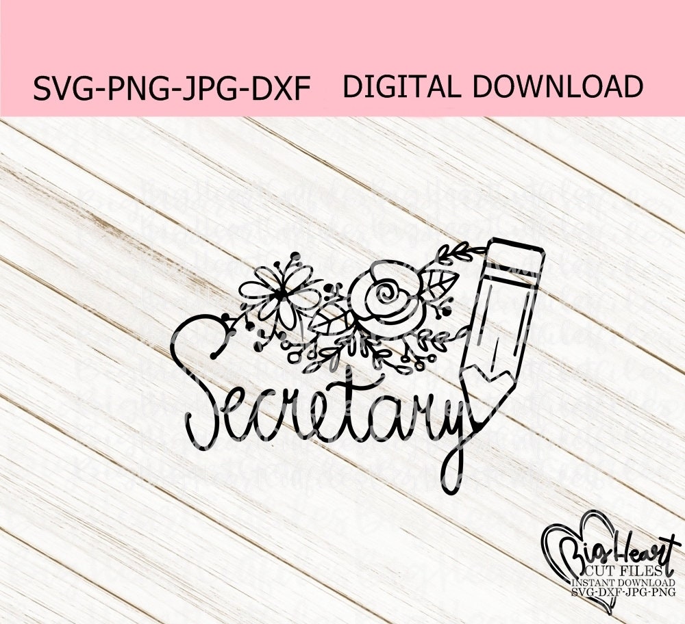 Secretary Svg Png Jpg Dxf Secretary Cut File Silhouette | Etsy Canada