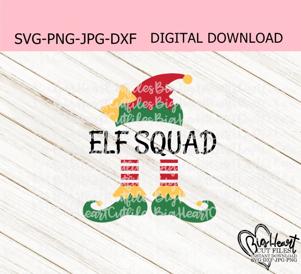 Elf Squad Svg Png Jpg Dxf Elf Svg Elf Squad Cut Files | Etsy