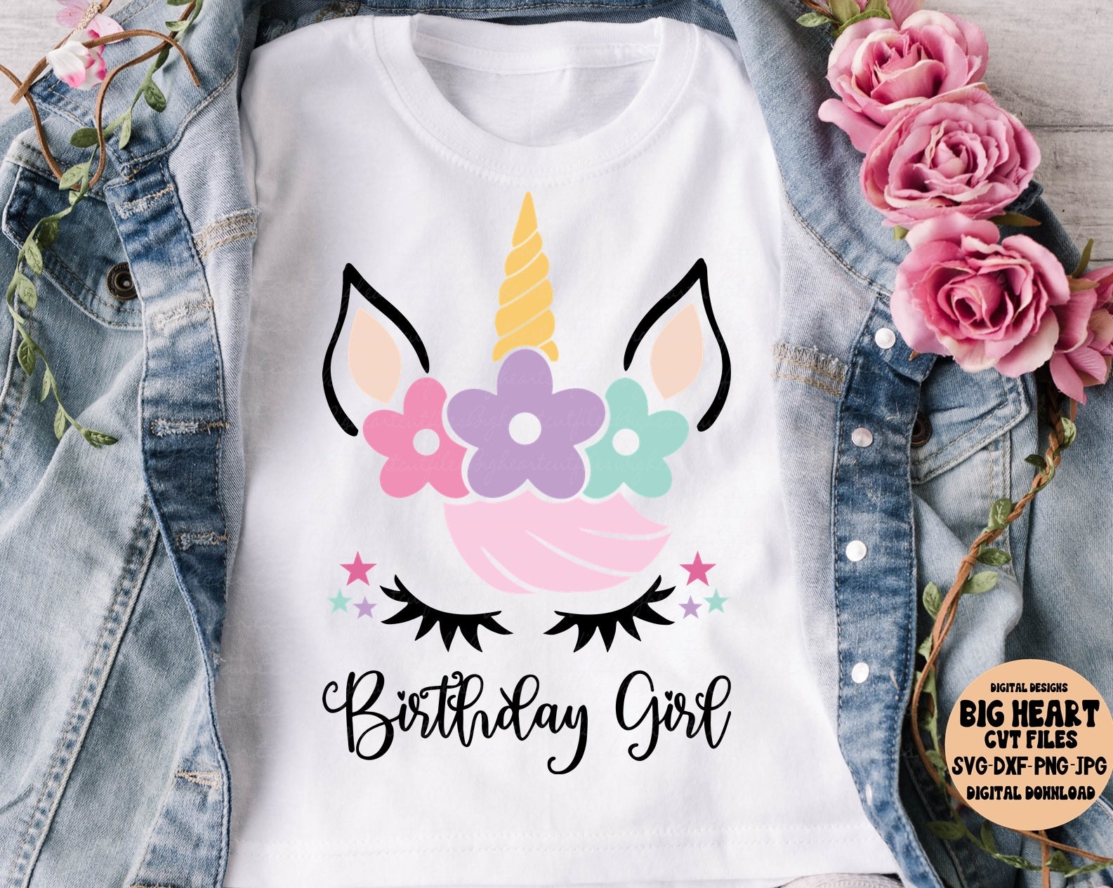 Unicorn Svg Png Dxf Unicorn Birthday Girl Svg Unicorn Etsy