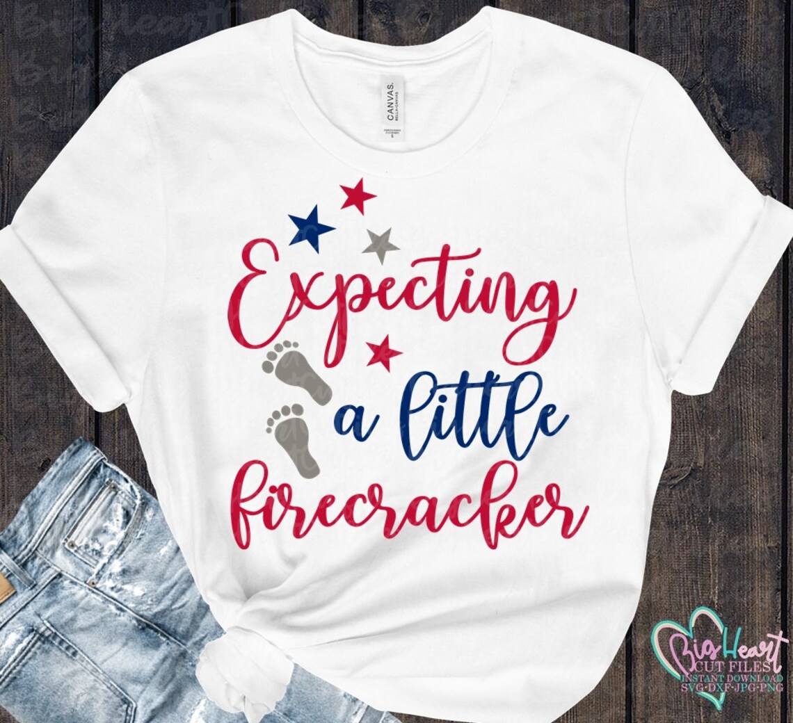 Expecting a Little Firecracker Svg Png Jpg Dxf 4th of July | Etsy