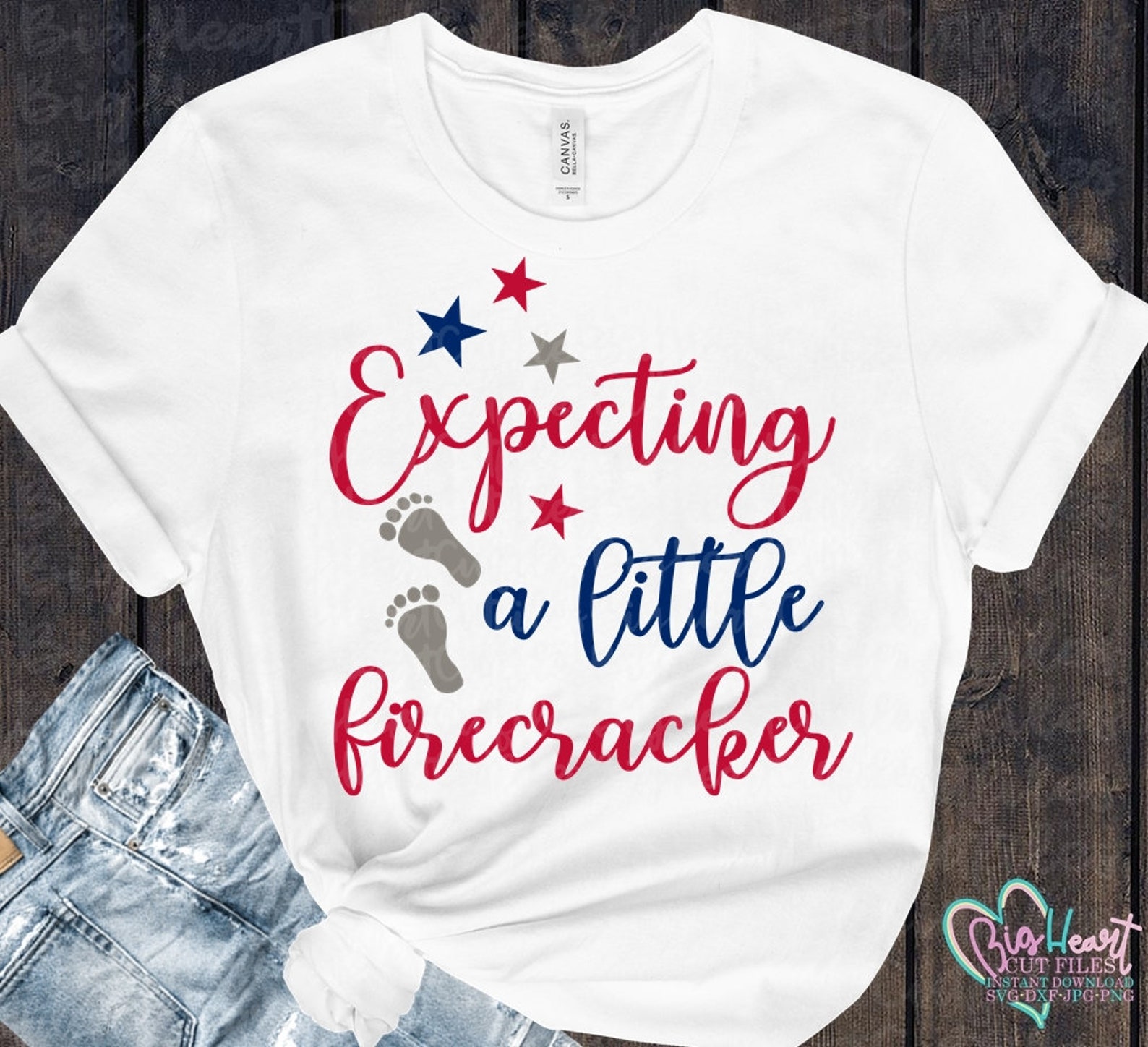 Expecting a Little Firecracker Svg Png Jpg Dxf 4th of July | Etsy
