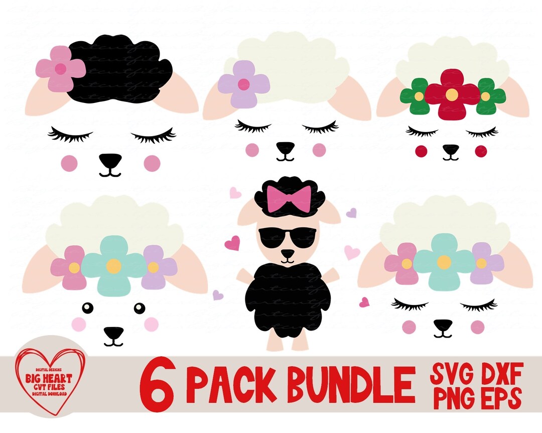 Schaf-Svg-Bundle, Schaf-Svg, Schaf Png, Schaf Dxf, Schaf Eps, Schaf Clipart, Cut-Dateien, Kinder ...
