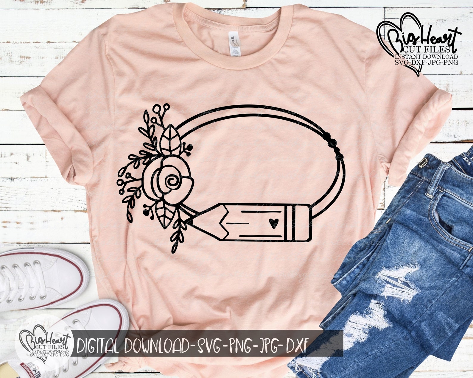 Teacher Monogram Frame Svg Png Jpg Dxf Teacher Cut File | Etsy