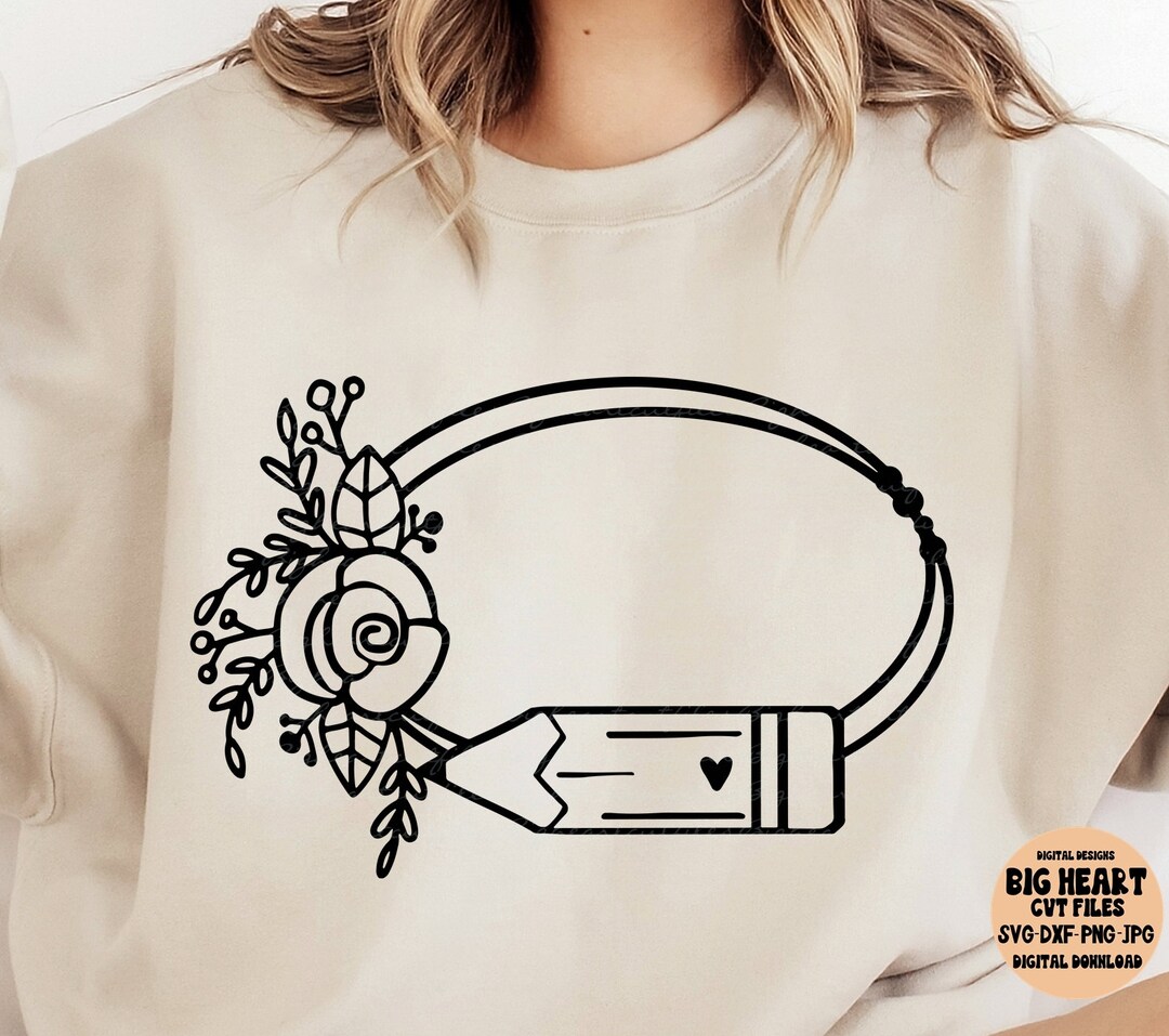 Teacher Monogram Frame Svg Png Jpg Dxf Teacher Cut File - Etsy