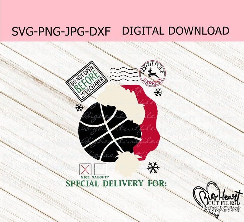 Basketball Santa Sack Svg Png Jpg Dxf Christmas Basketball | Etsy