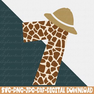 7th Birthday Svg, Png, Jpg, Dxf, Safari Giraffe Birthday Cut File - Etsy