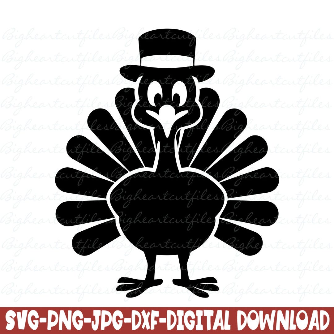 Thanksgiving Turkey Svg Png Jpg Dxf Silhouette and Cricut Cut Files ...