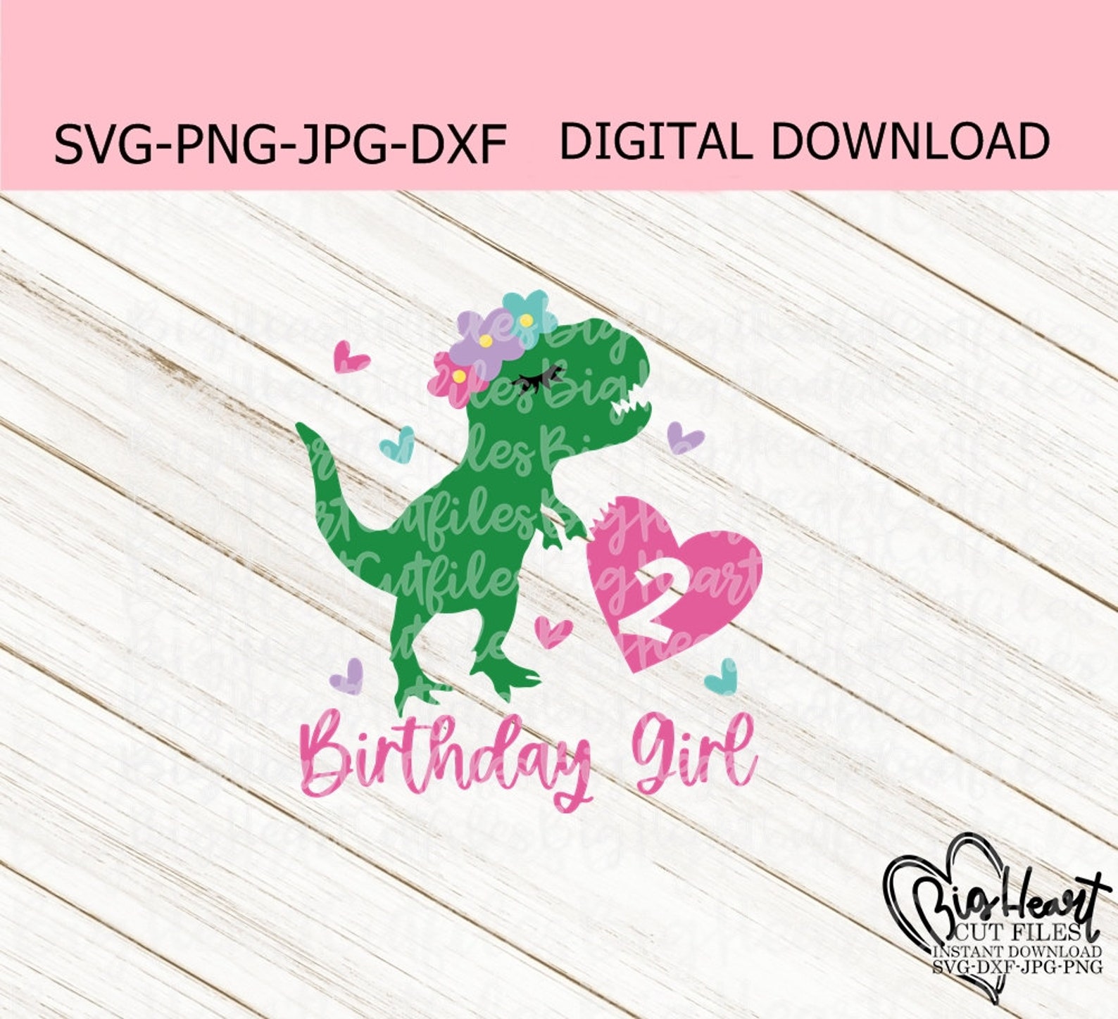 T Rex Birthday Svg Dinosaur Svg Two Svg Dinosaur Birthday - Etsy