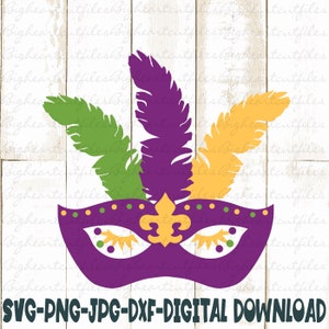 Mardi Gras Svg, Png, Jpg, Dxf, Mardi Gras Mask, Fleur De Lis Svg, Mardi ...