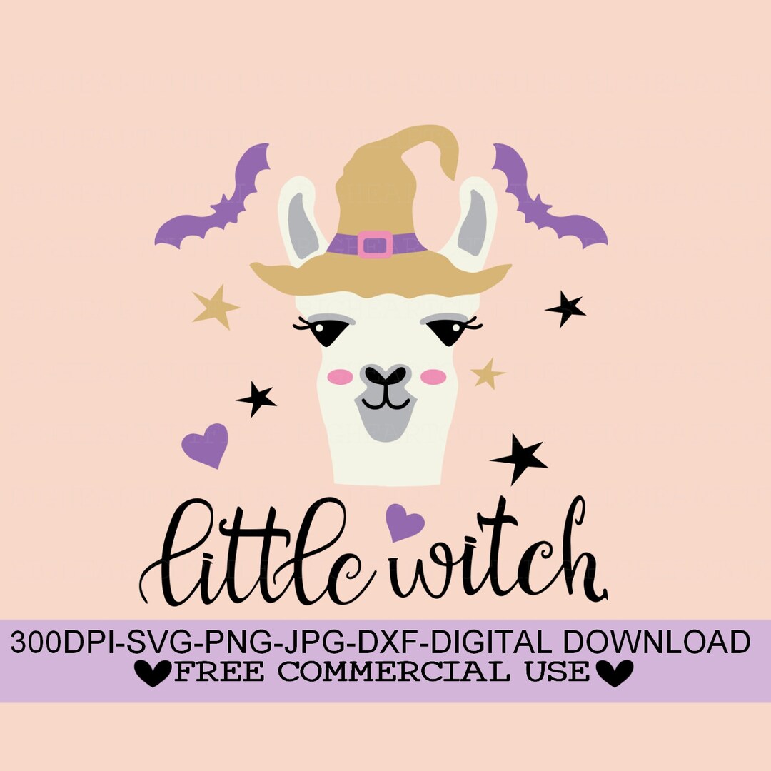 Llama Svg Cut Files Little Witch Svg Girl Halloween Svg Silhouette Cut ...