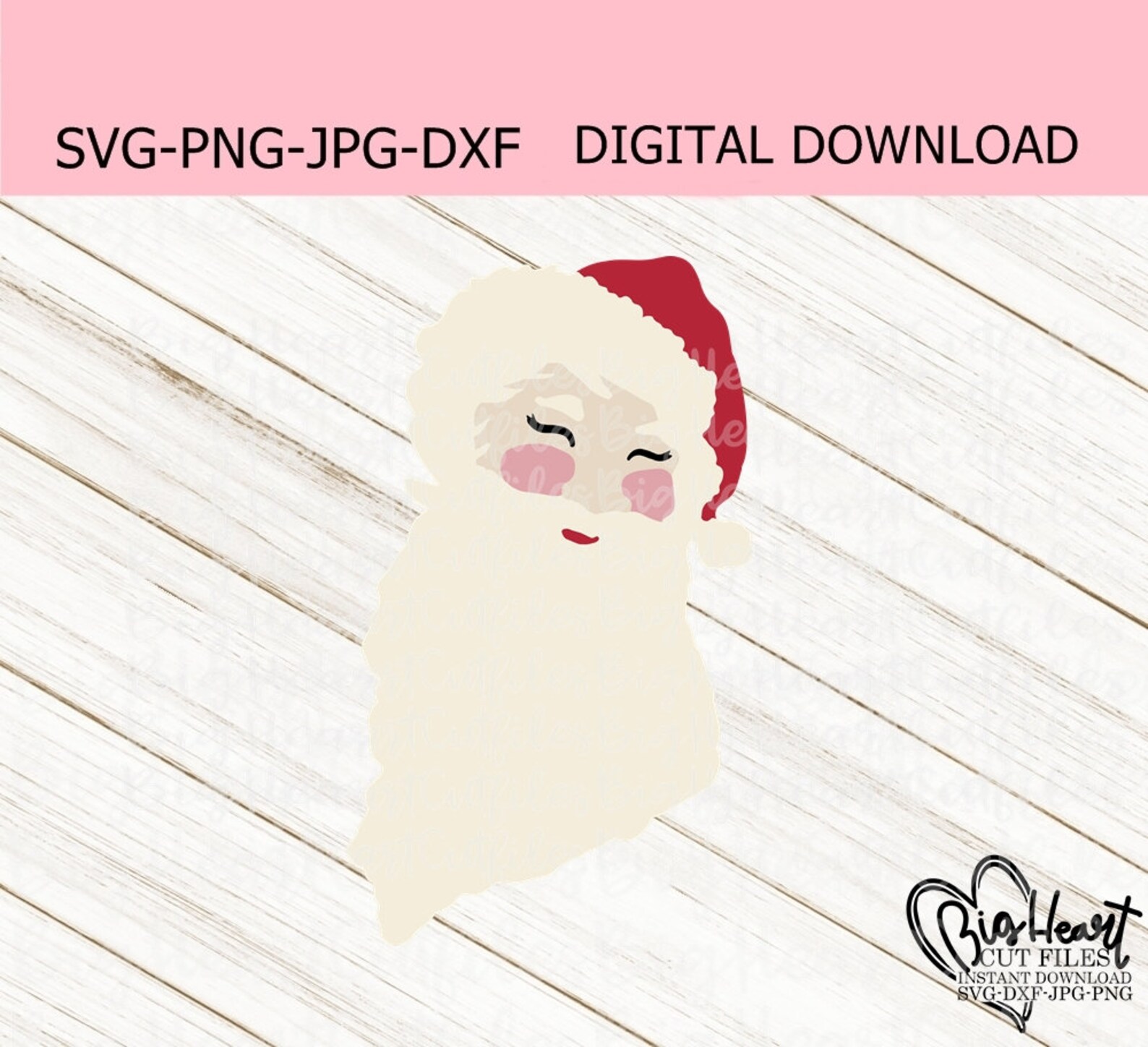 Santa Claus Svg Png Jpg Dxf Santa Svg Santa Cut File | Etsy