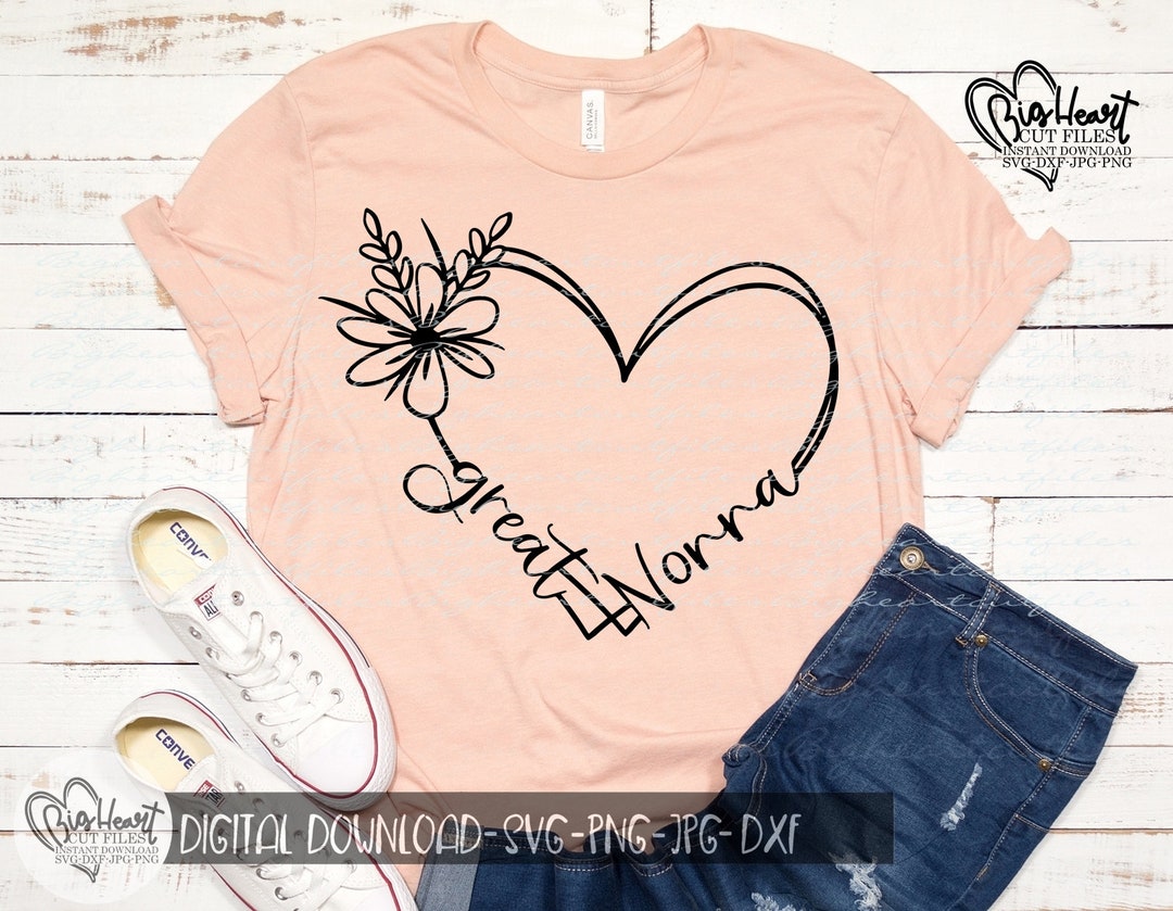 Great Nonna Heart Svg, Png, Jpg, Dxf, Mother's Day Svg, Great Nonna Cut ...