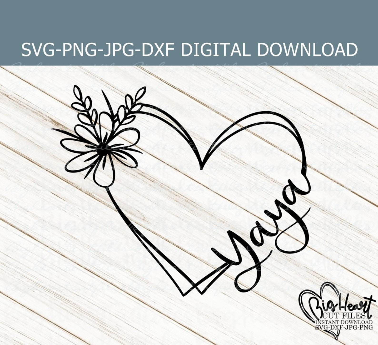 Yaya Heart Svg Png Jpg Dxf Mother's Day Svg Grammy - Etsy