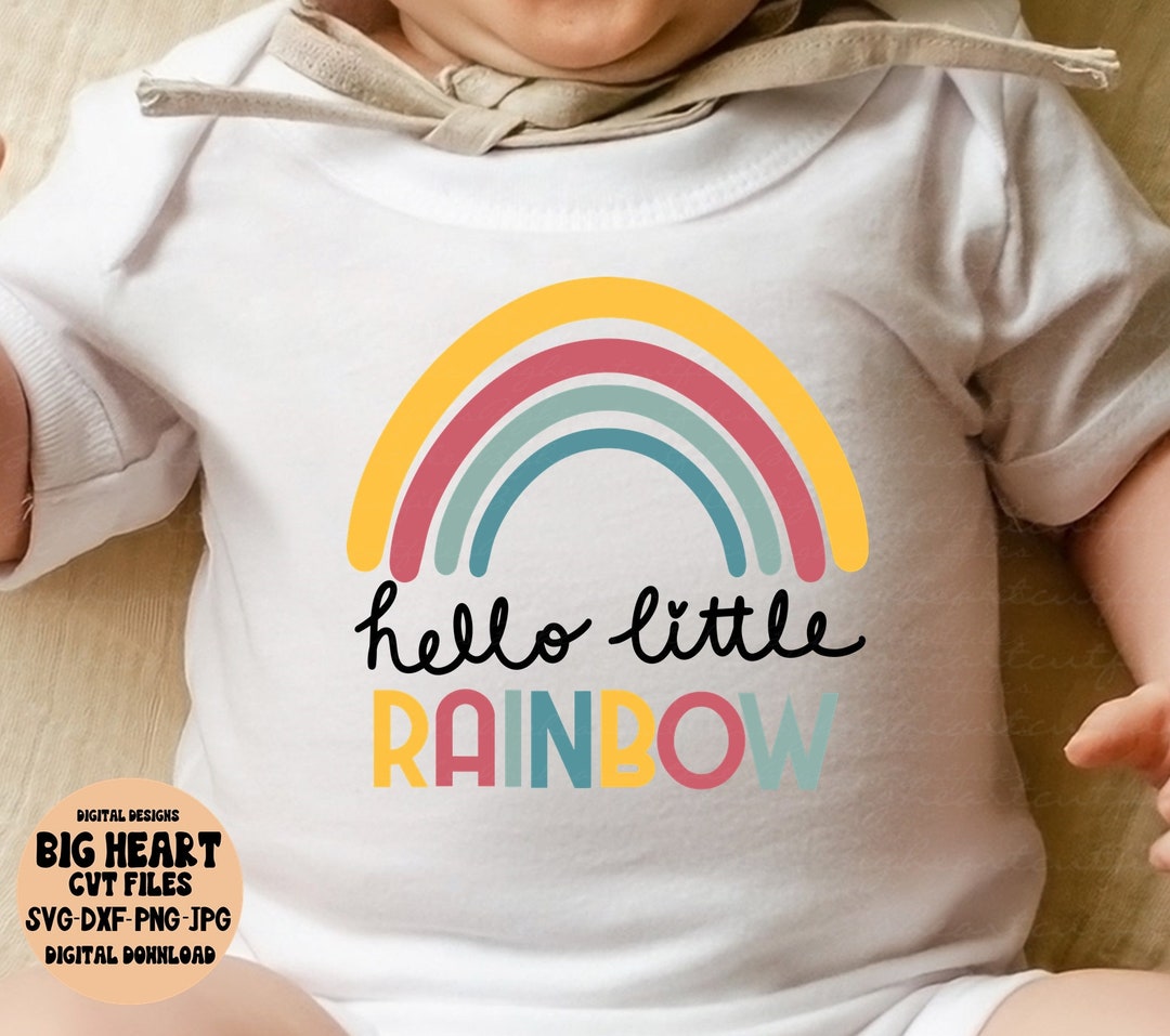 Rainbow Baby Svg Png Jpg Dxf Hello Little Rainbow Svg - Etsy