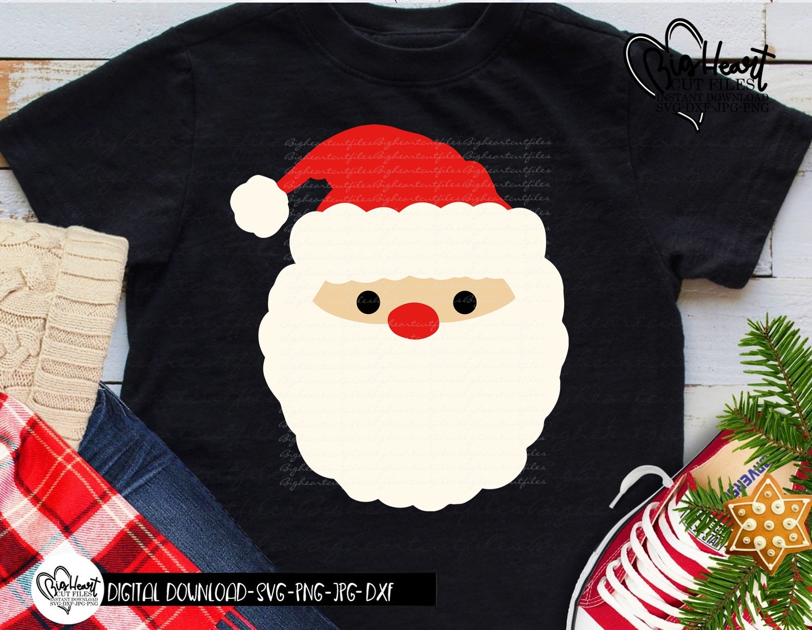 Santa Svg Png Jpg Dxf Santa Face Svg Kids Christmas Svg - Etsy