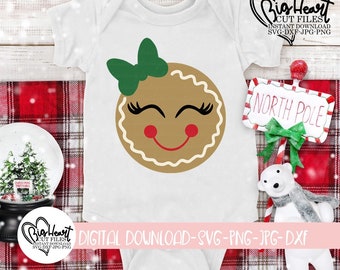 Gingerbread Face Svg | Etsy